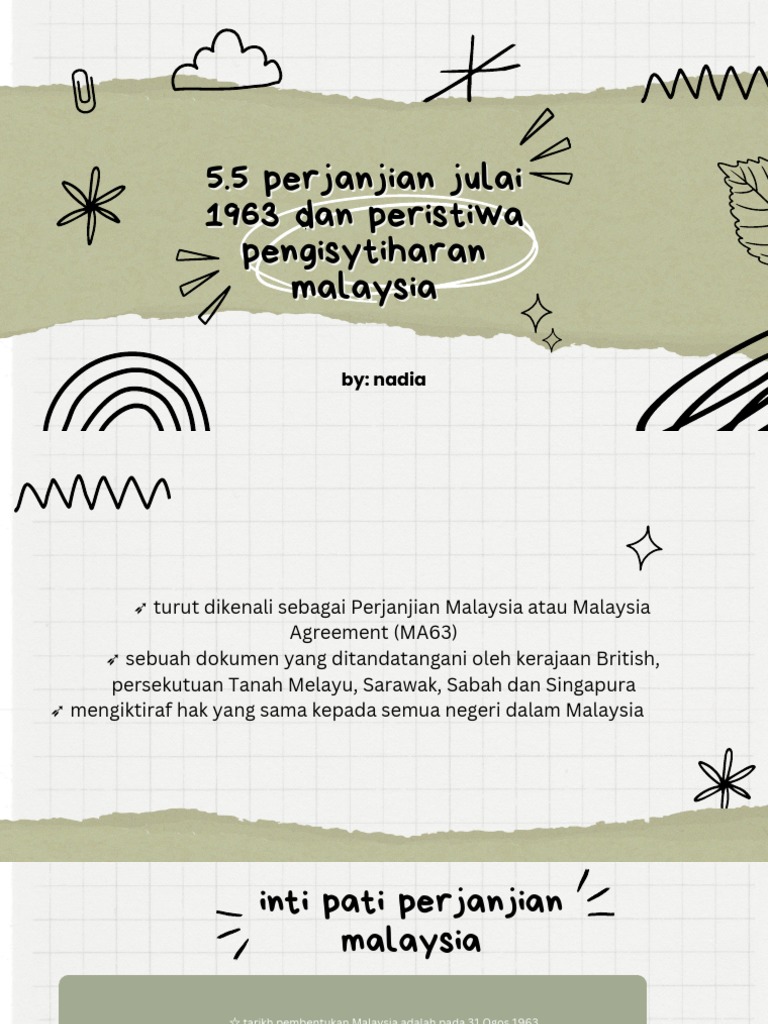 5.5 perjanjian julai 1963 dan peristiwa pengisytiharan Malaysia | PDF