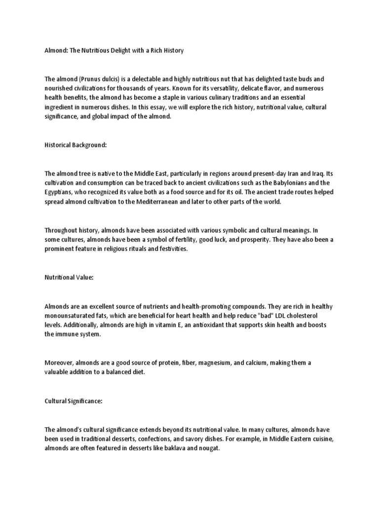 ALMOND | PDF | Almond | Nutrition