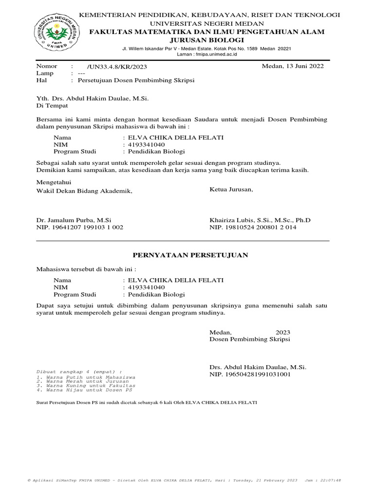 SKPS Mahasiswa ELVA CHIKA DELIA FELATI | PDF