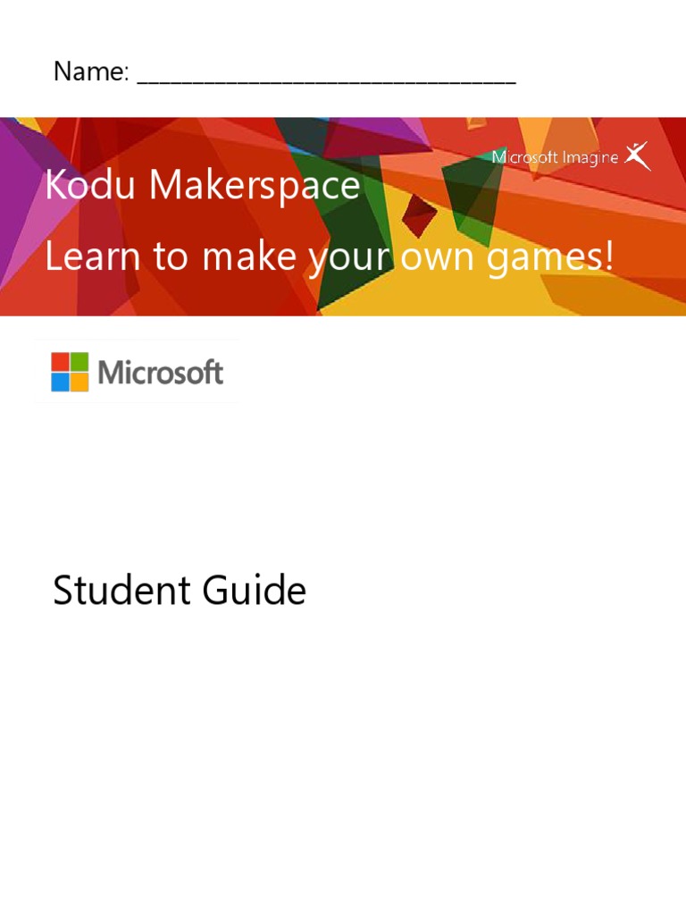 Kodu Makerspace Game Design Guide | PDF