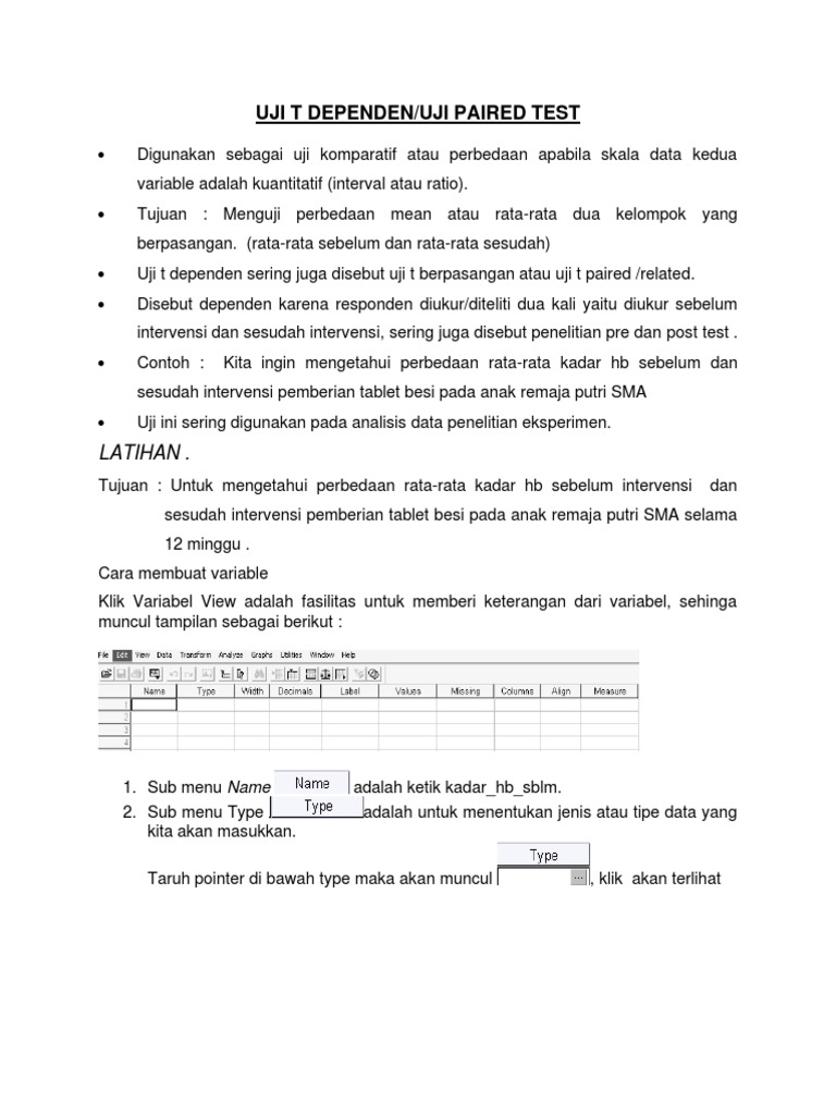 Langkah-Langkah Uji T Dependent | PDF