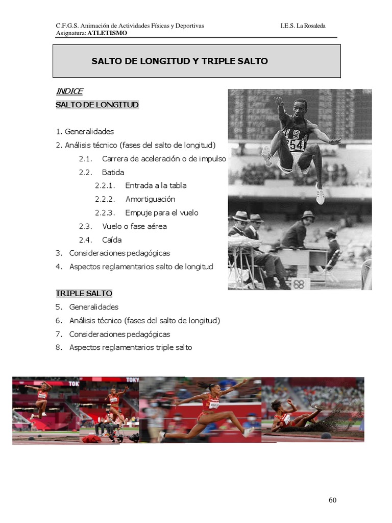 Salto de Longitud y Triple Salto | Descargar gratis PDF | Deporte del atletismo | Corriendo