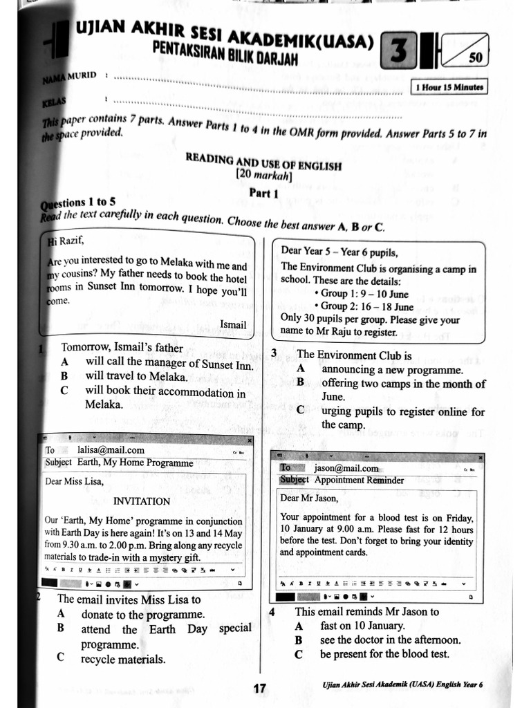 English Year 6 Set 3 Pdf