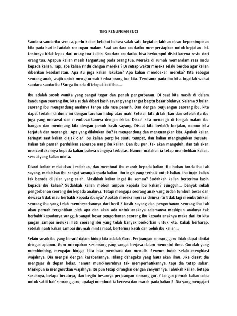 Teks Renungan Malam | PDF