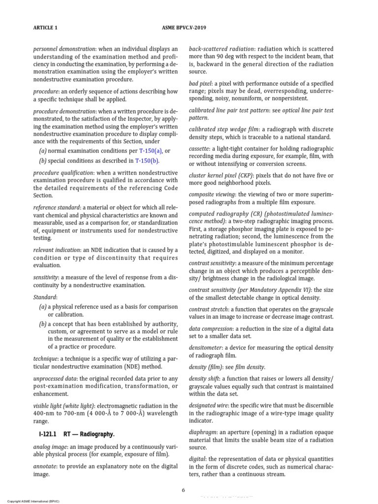 Asme-V-2019, Page 74-97, Nde | PDF