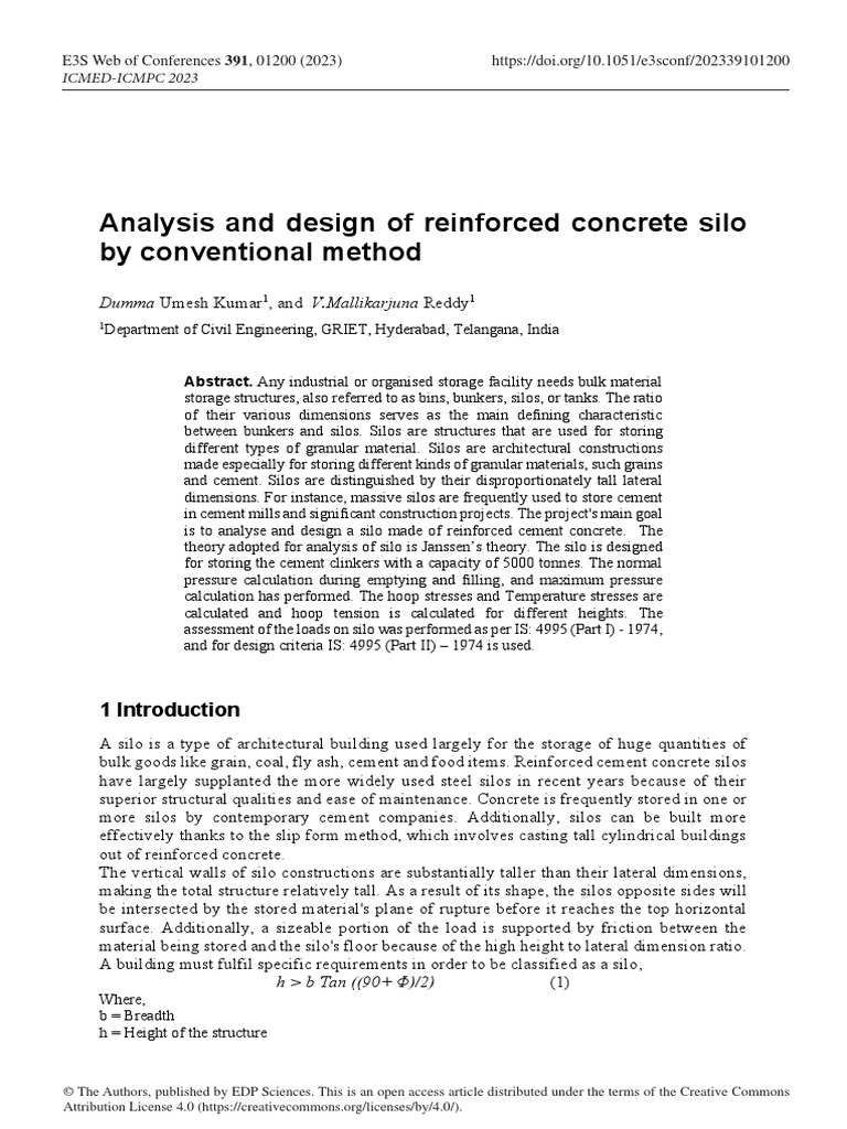 Silos and Bunkers-4 | PDF | Concrete | Cement