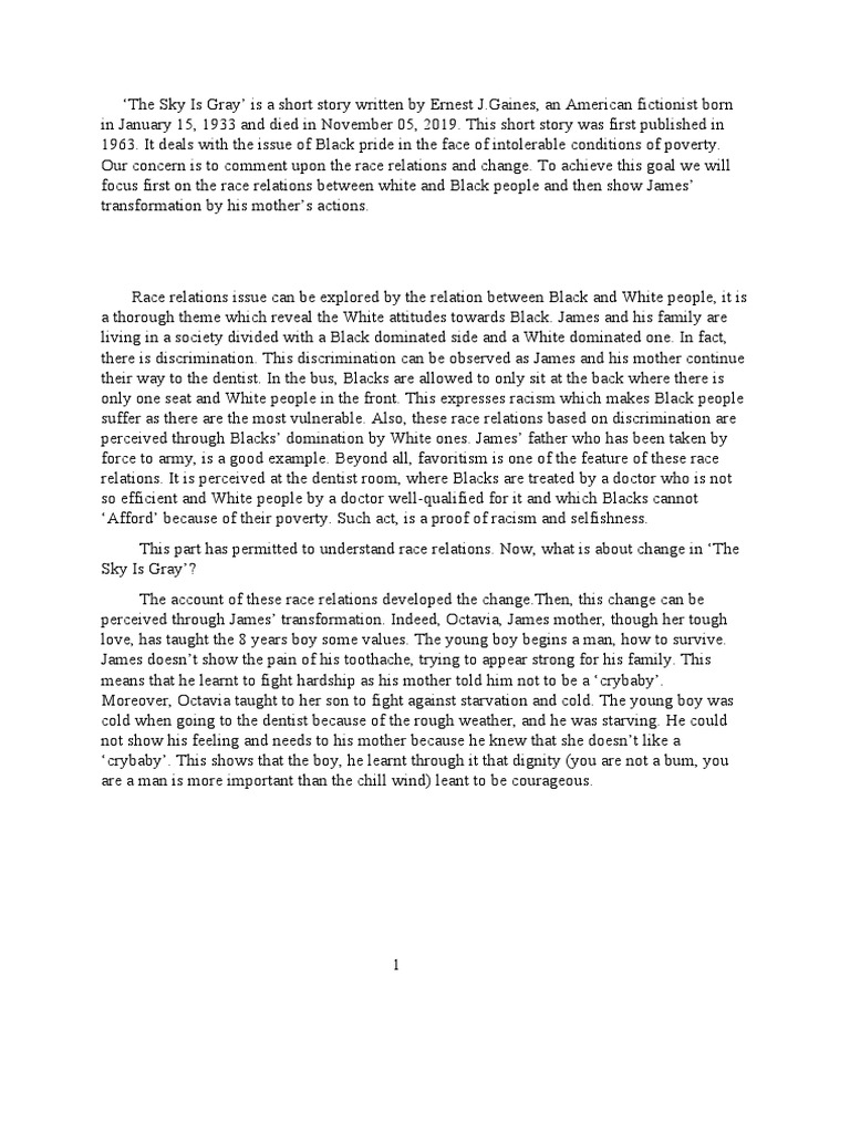 The Sky Is Gray | PDF