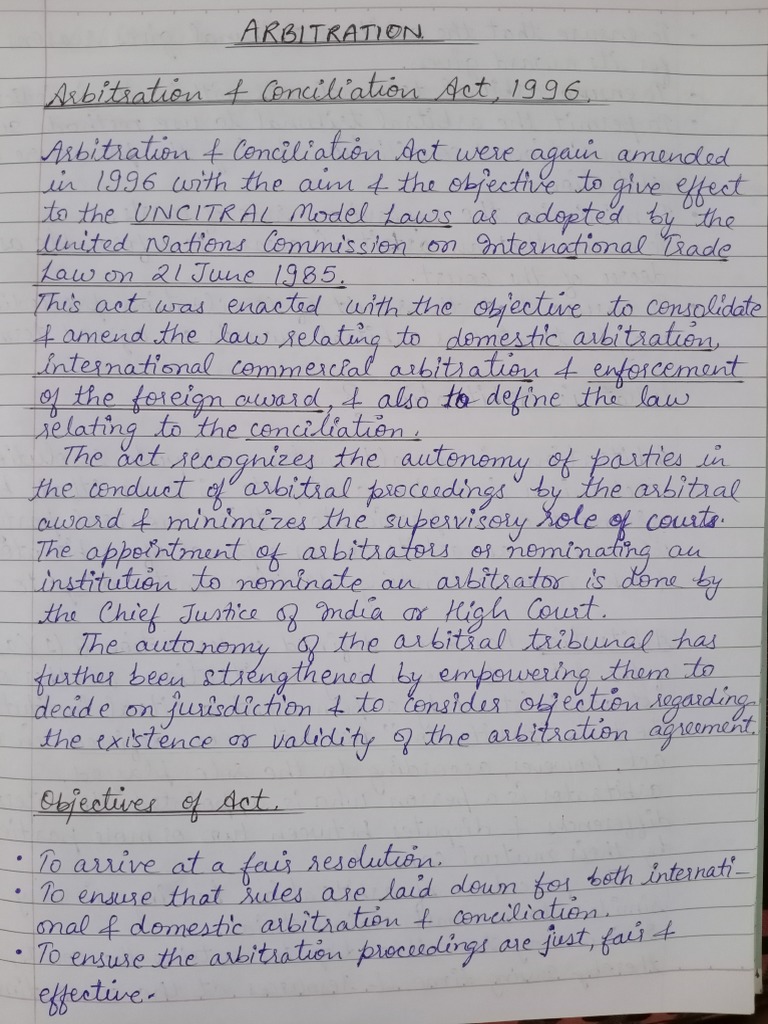 Arbitration Notes | PDF