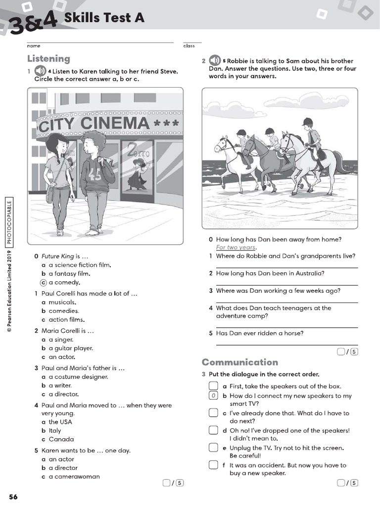 Skills Tests 3-4 A | PDF