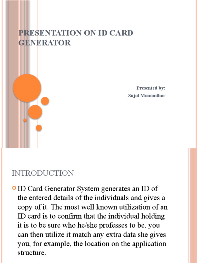 Presentation On ID Card | PDF