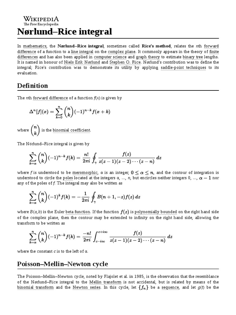 Nørlund-Rice Integral | PDF