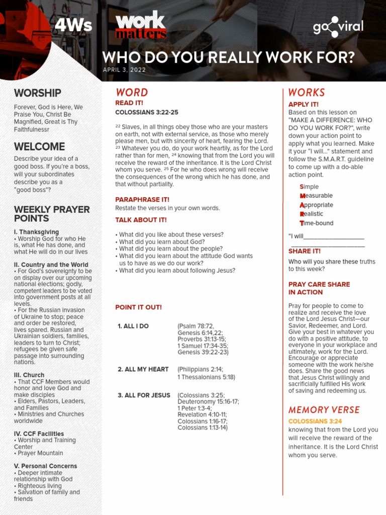 4Ws-WM-Who-Do-You-Really-Work-For_-APRIL-7-22-GO-VIRAL | PDF