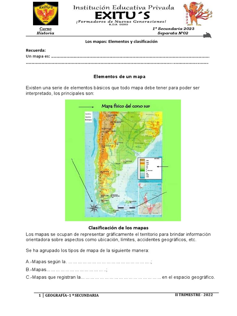 N°2 Elementos y Clasificación de Los Mapas | Descargar gratis PDF ...