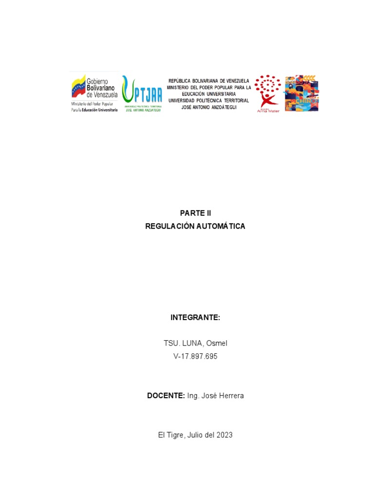 Parte Regulacion Automatica | PDF | Ingeniería Informática | Ciencias de la Computación