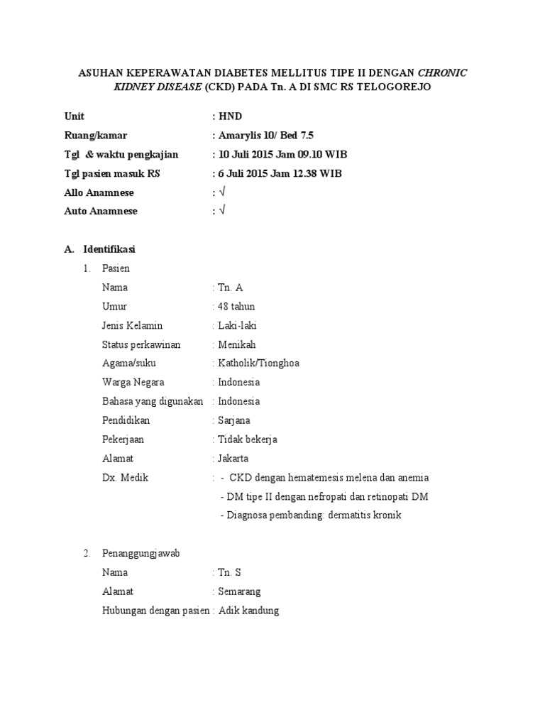Asuhan Keperawatan DM Tipe II dan CKD | PDF | Pengembangan Diri | Sains & Matematika