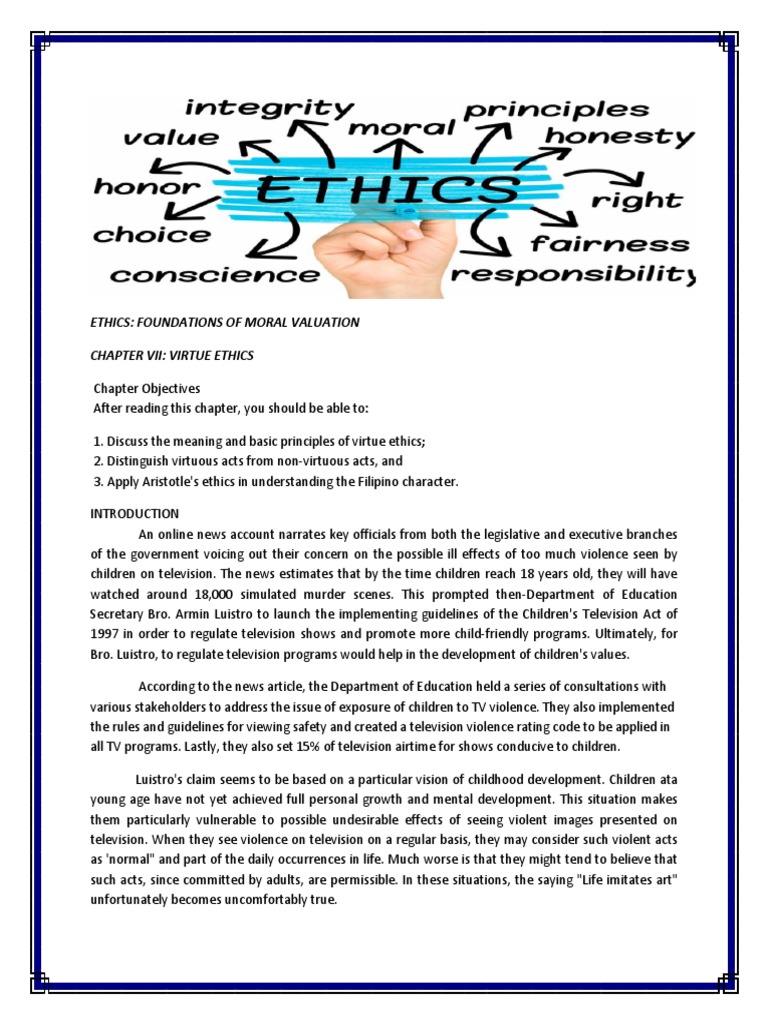 Chapter 7 Ethics | PDF | Virtue | Reason