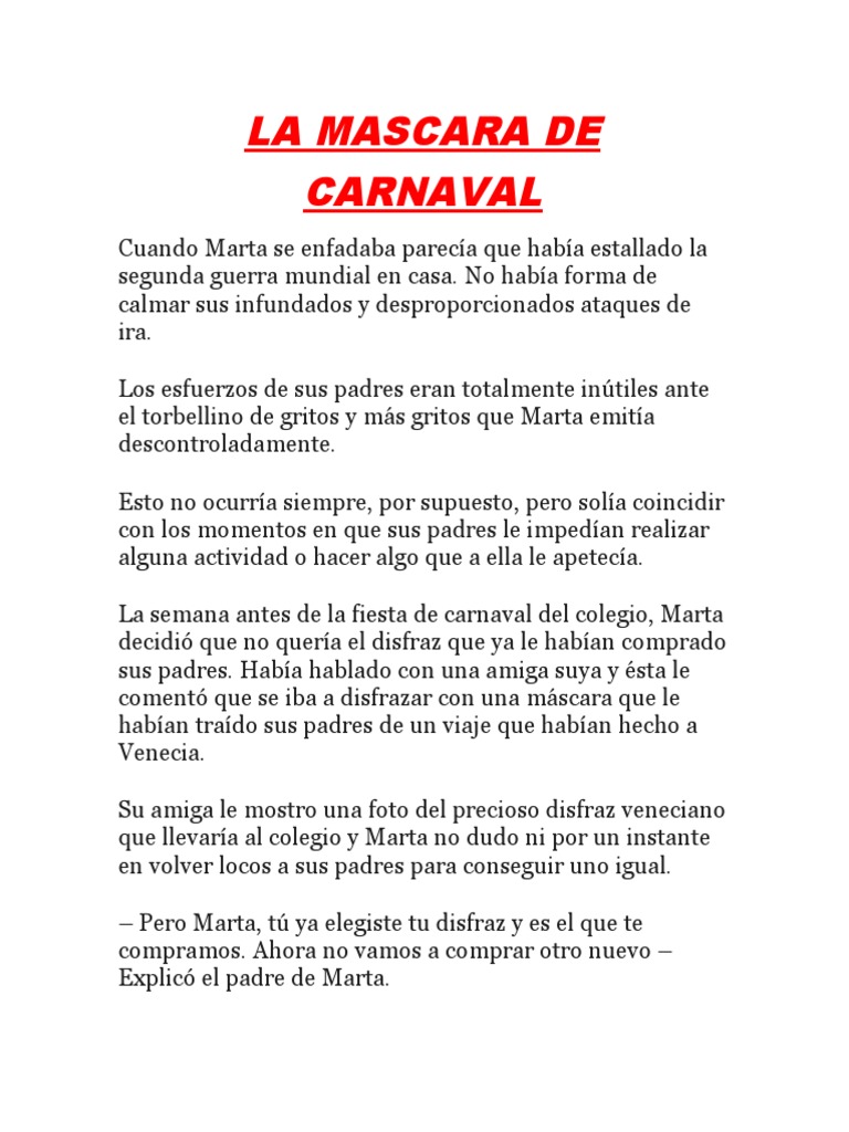 La Mascara de Carnaval | PDF | Máscara