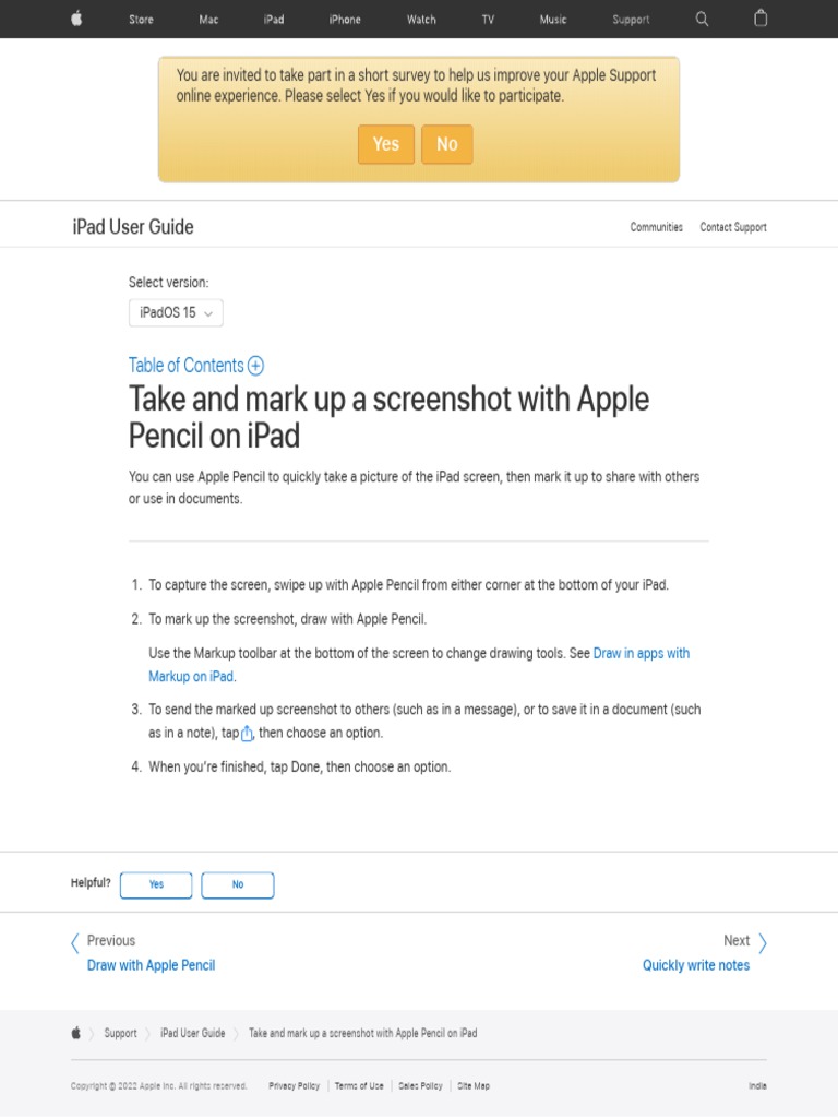Take and Mark Up A Screenshot With Apple Pencil On Ipad - Apple Support ...