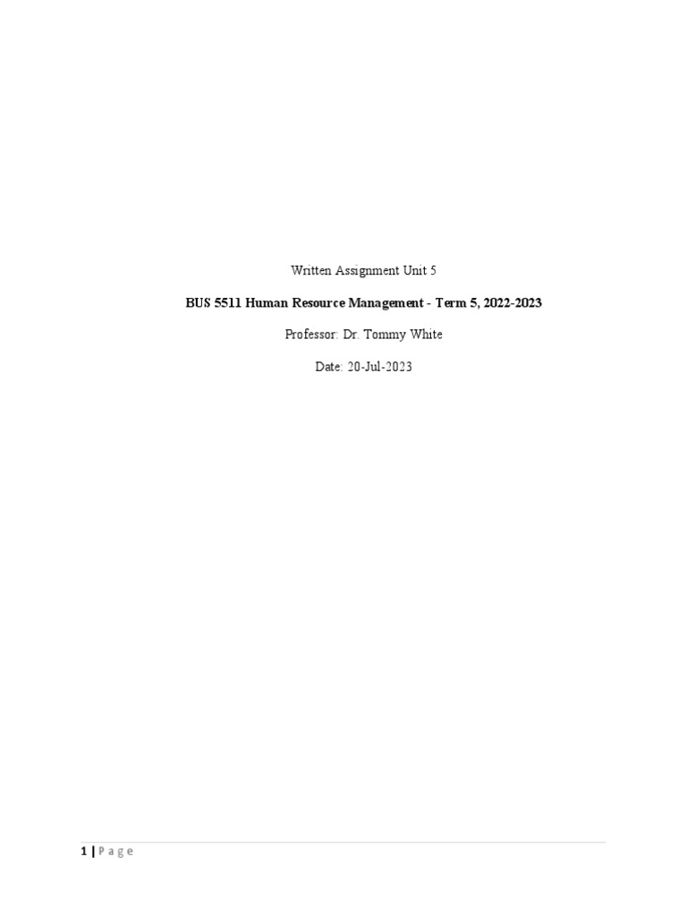 Written Assignment Unit 5 | PDF Written Assignment Unit 5 | PDF