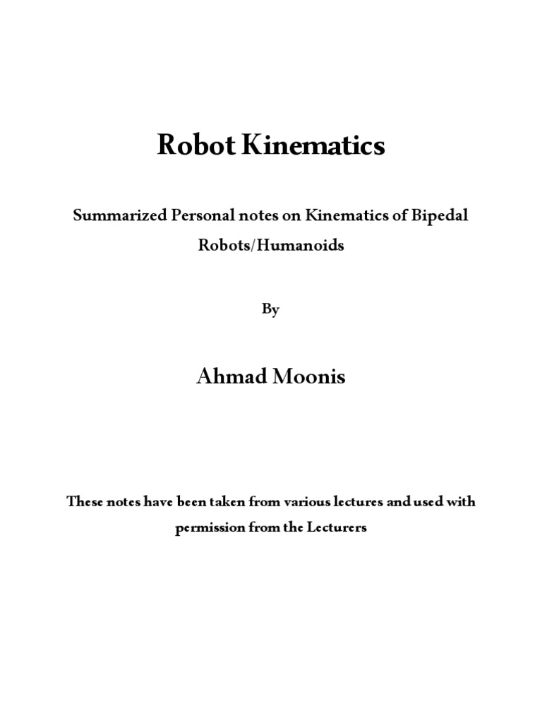 Robot Kinematics | PDF | Cartesian Coordinate System | Angle