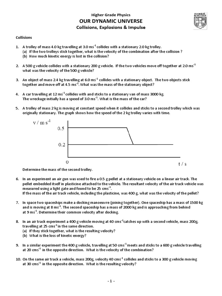1.3 Collisions Explosions Impulse | PDF | Science & Mathematics