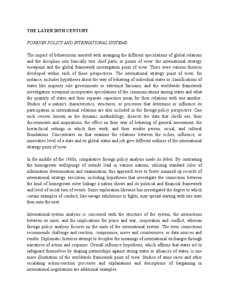 Foreign Policy and International Systems | PDF | Hypothesis | Policy ...