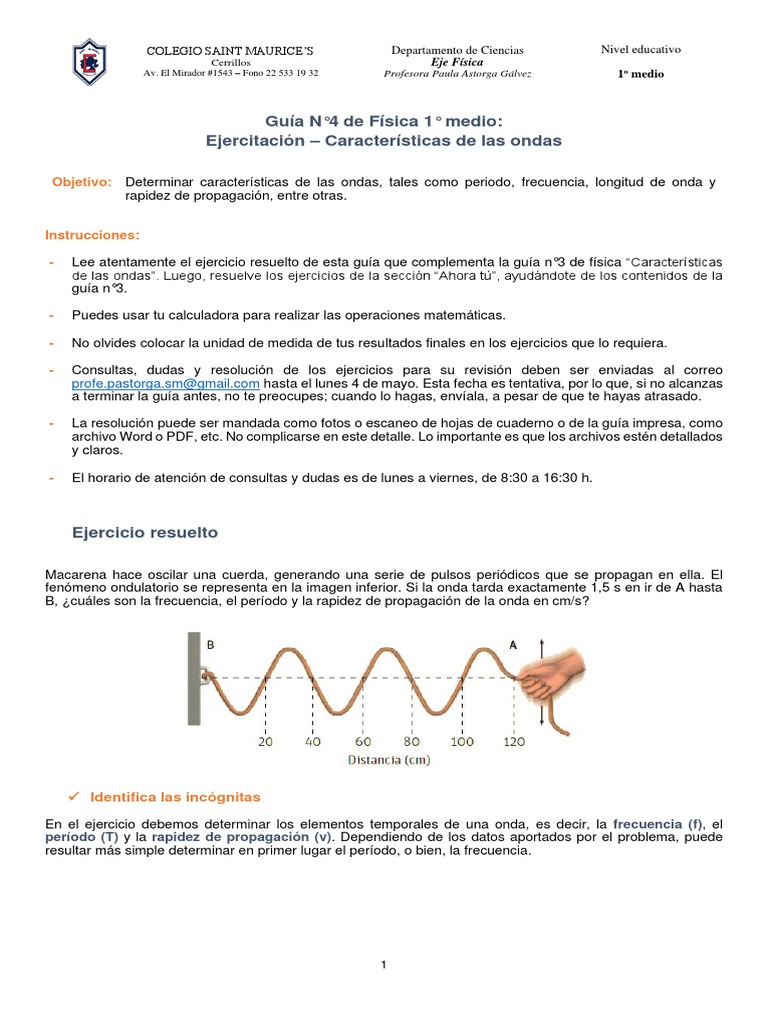 1M Física Guía-4 | PDF | Frecuencia | Olas