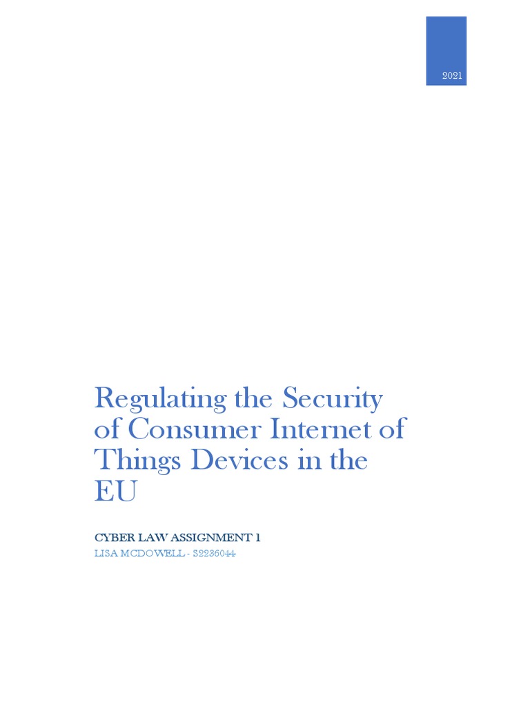 Regulating The Security of The Internet of Things | PDF | Computers ...