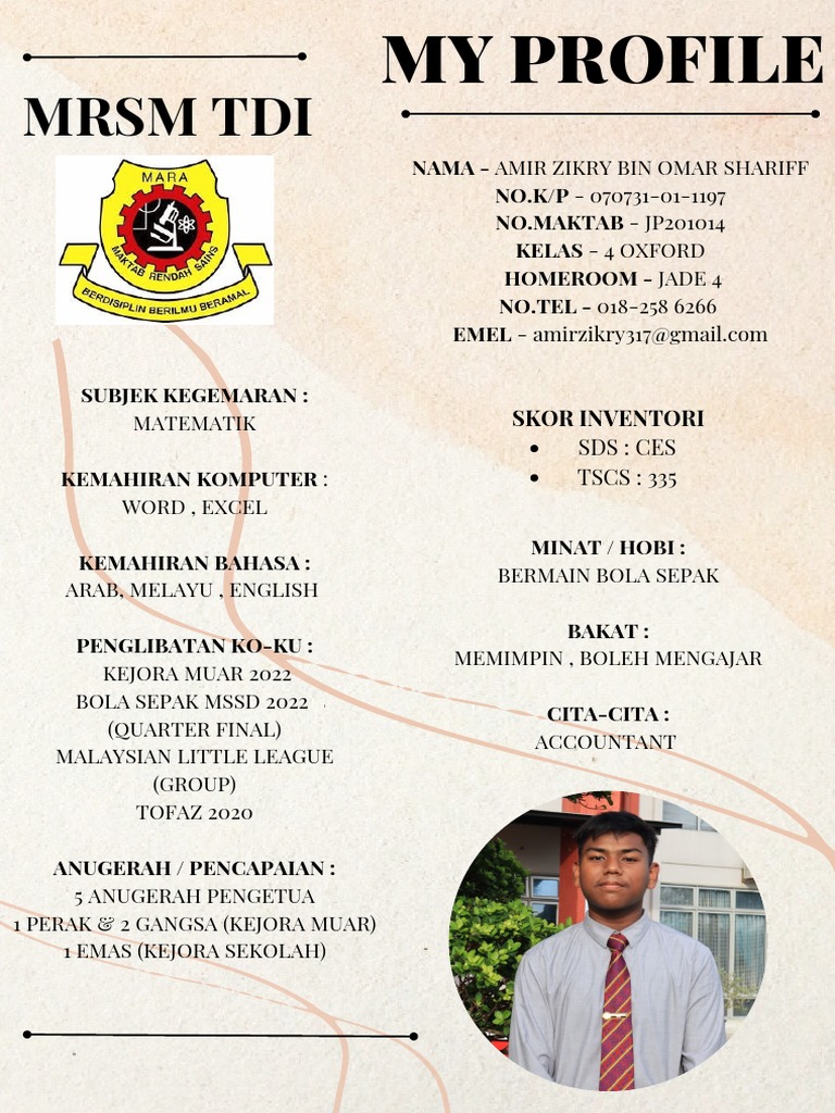 MRSM Tdi: My Profile | PDF