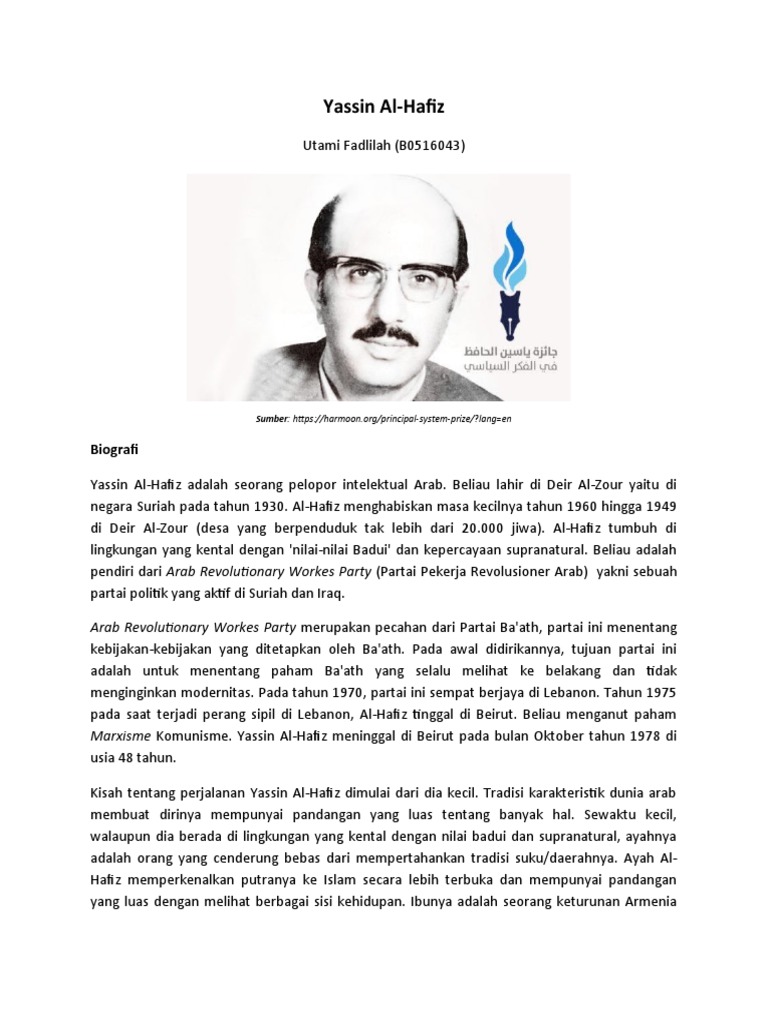 Yassin Al-Hafiz: Pemikiran Marxis Arab | PDF | Religion & Spirituality