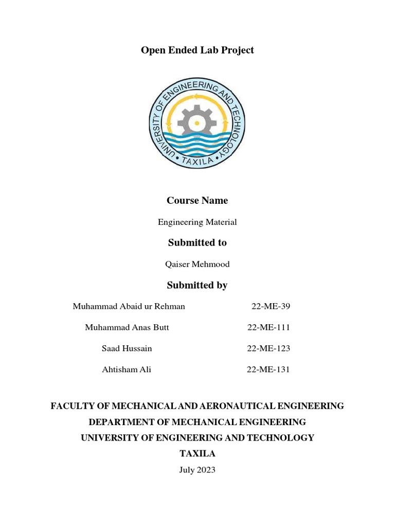 Open Ended Lab Project Emat PDF | PDF | Home & Garden