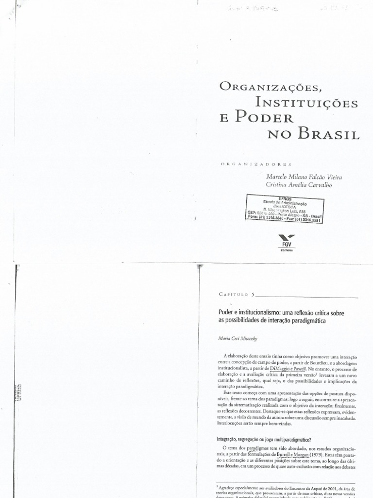 12 Misoczky Poder e Institucionalismo | PDF