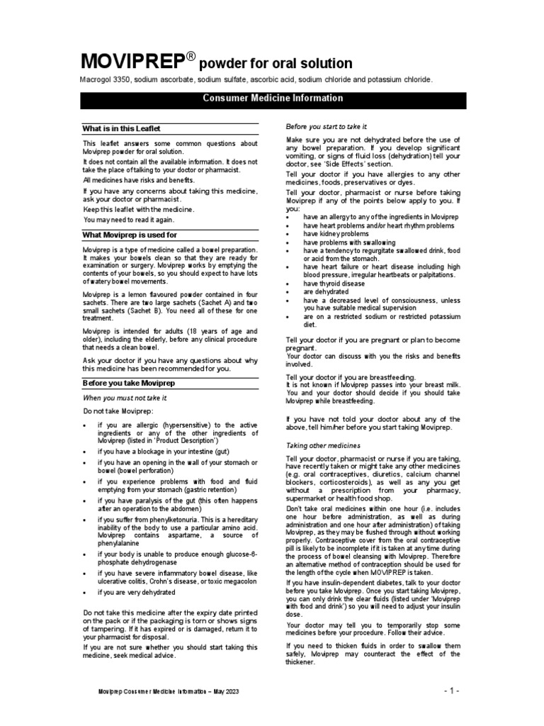Moviprep | PDF | Drink | Medical Specialties