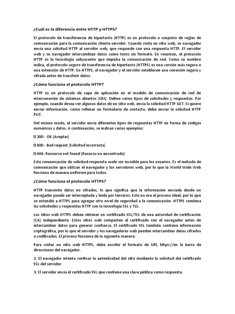 Cuál Es La Diferencia Entre HTTP y HTTPS | Descargar gratis PDF ...