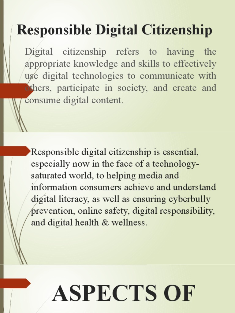 LESSON 8.1 Responsible Digital Citizenship | PDF | Cyberbullying | Internet
