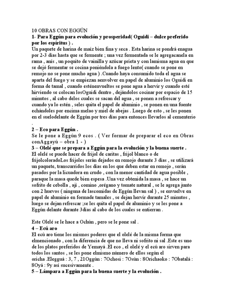 Copy 10 Obras Con Eggún | PDF