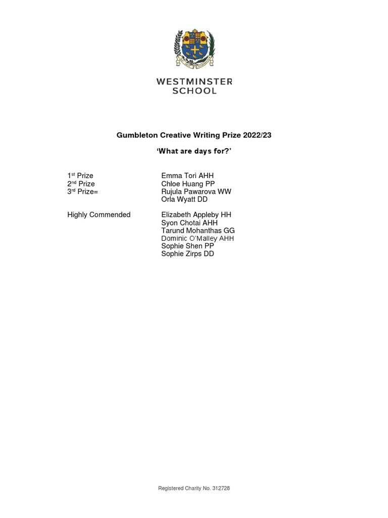 Gumbleton Prize 2022 - Prize Anthology | PDF