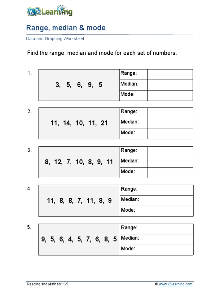 Grade 5 Range Median Mode A | PDF
