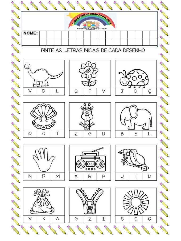 ATIVIDADE LETRA INICIAL 2 | PDF