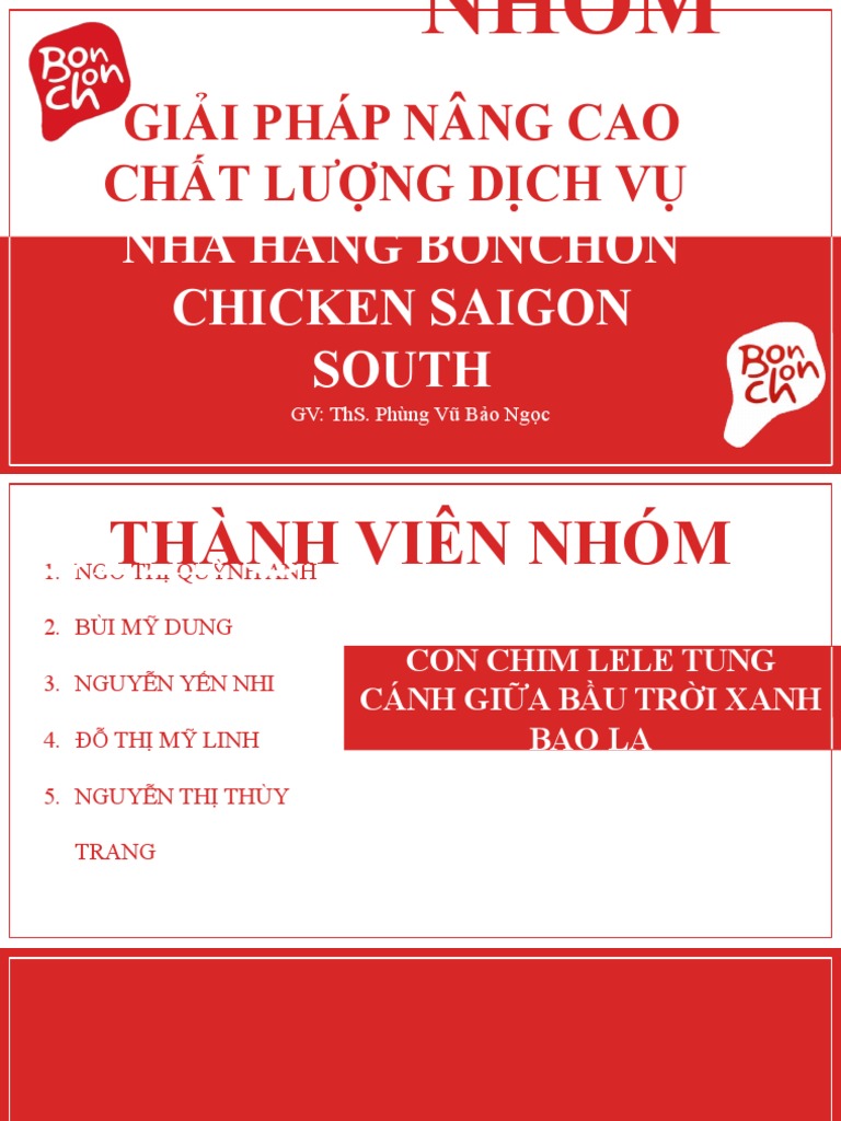 Chất lượng dịch vụ của Bonchon Chicken Saigon South | PDF