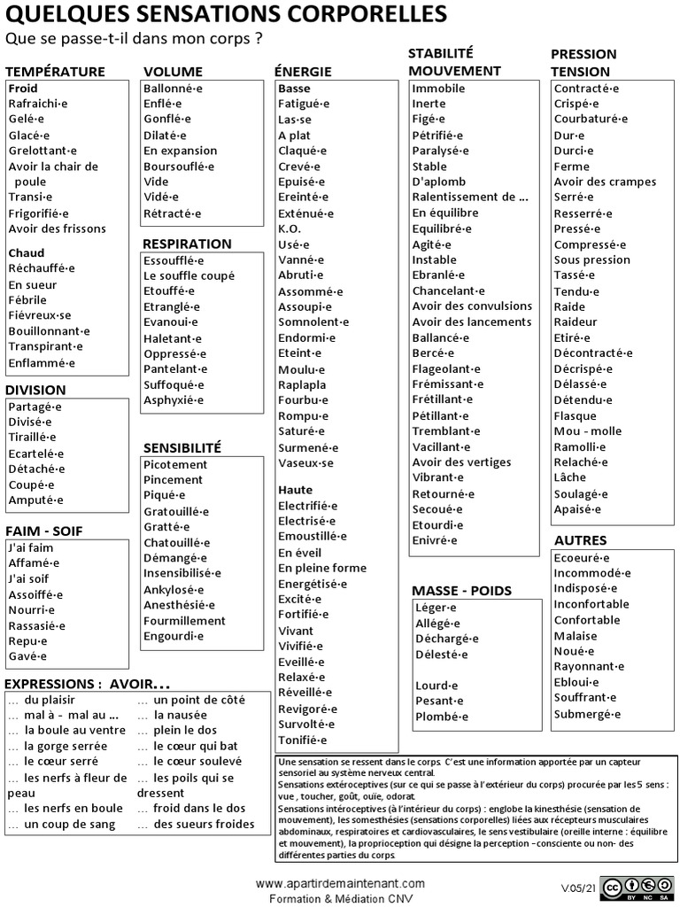 Quelques Sensations Corporelles 2 | PDF
