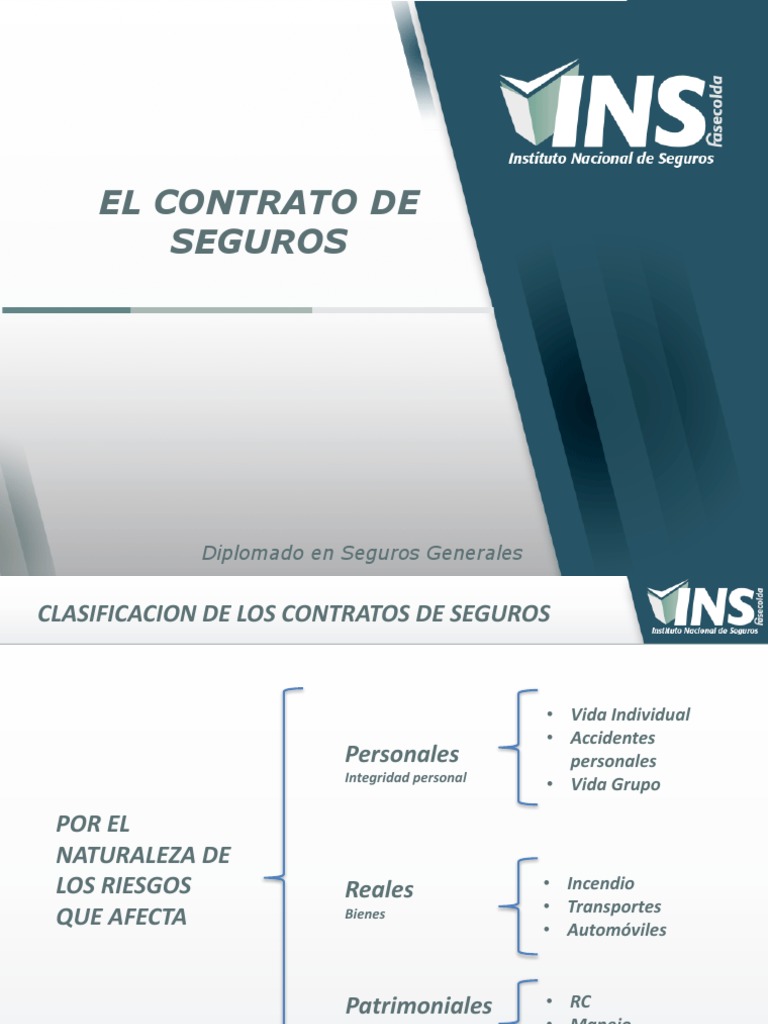 El Contrato de Seguros Ins | PDF | Póliza de seguros | Seguro