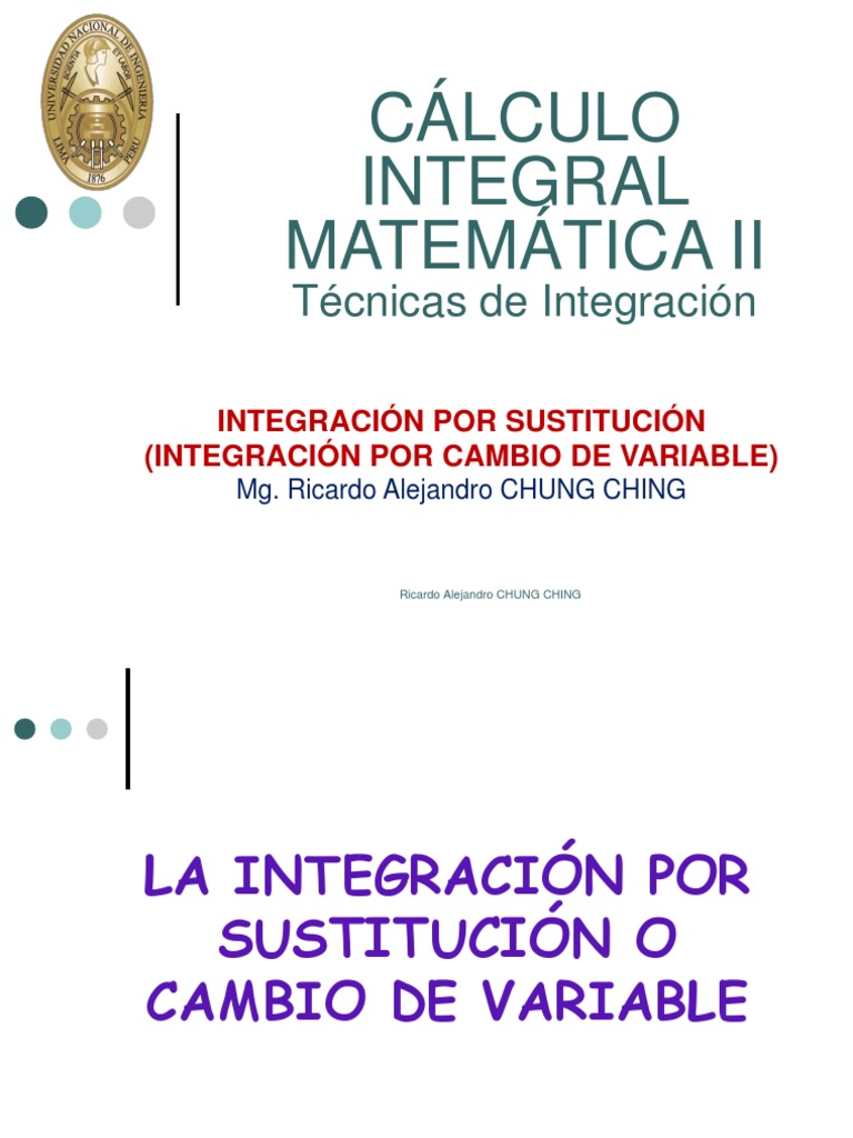 Integración Por Sustitucion | PDF