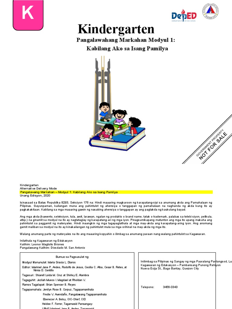 Kinder q2 Module1 Kabilang-Ako-Sa-Isang-Pamilya V3b | PDF