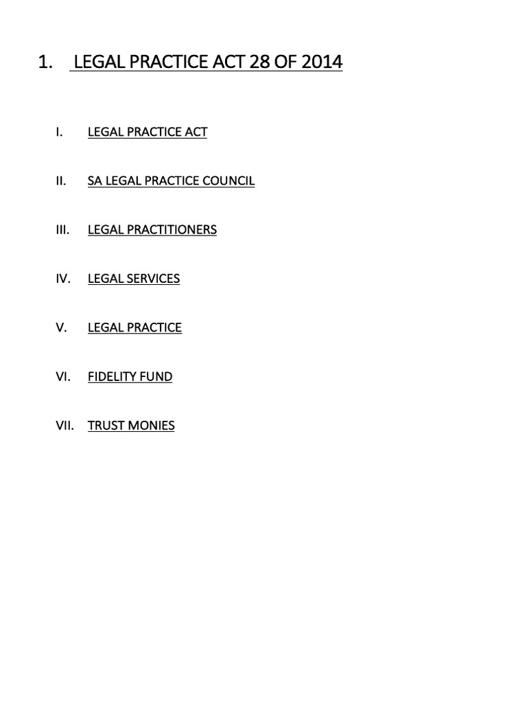 Legal Practice Act Overview | PDF