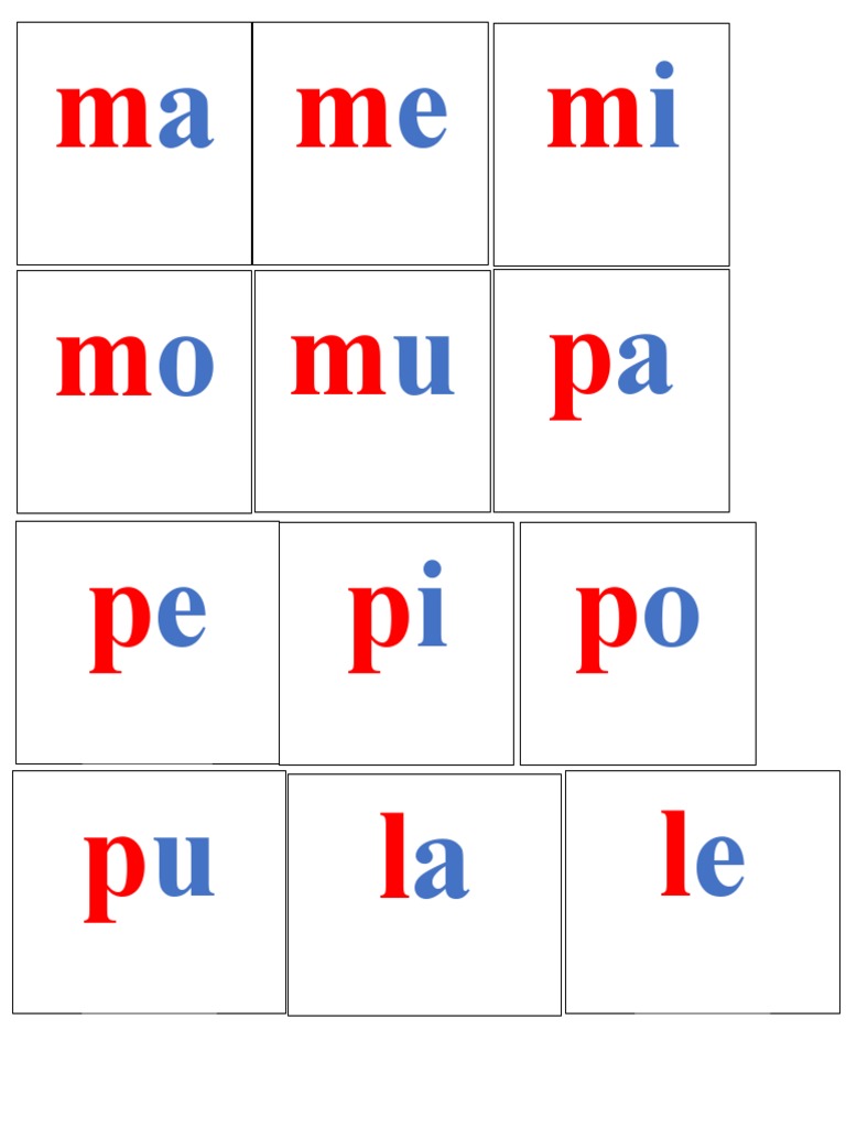 Tarjetas Silabicas Editable | PDF