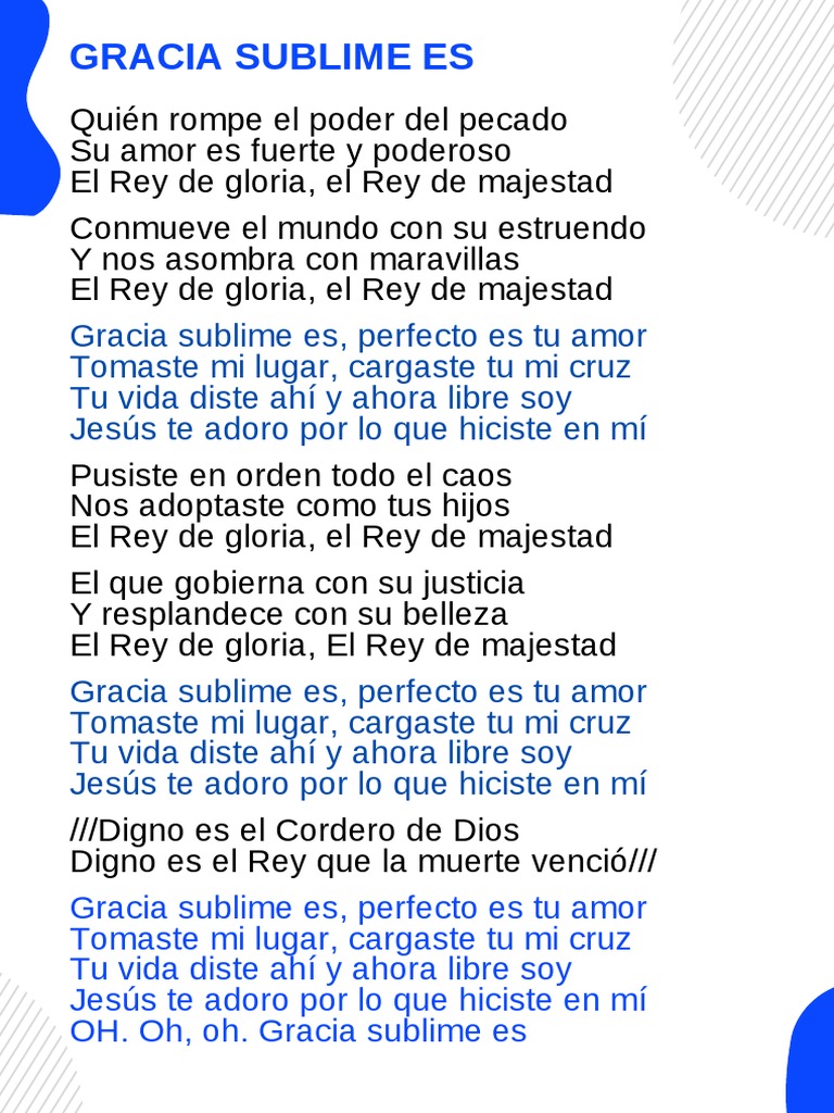 Gracia Sublime Es LETRA | PDF