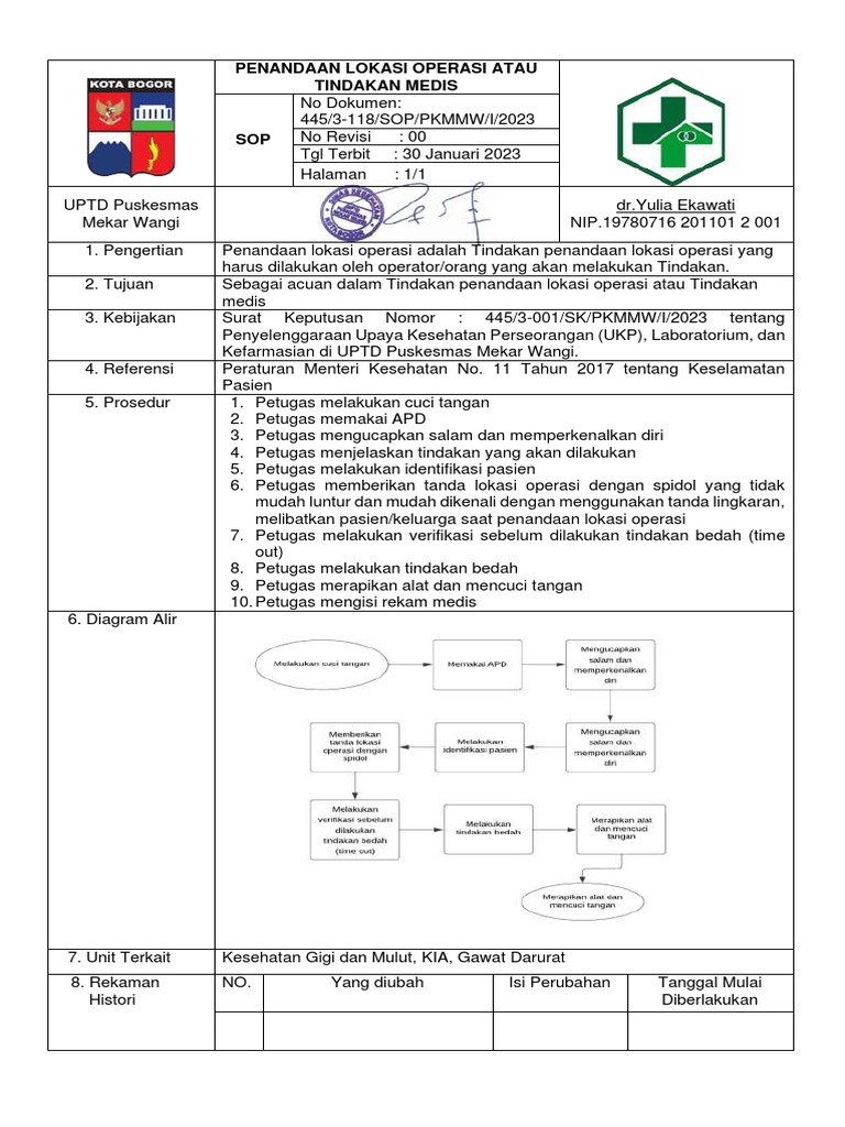 SOP Penandaan Tindakan Sisi Operasi Dan Time Out | PDF