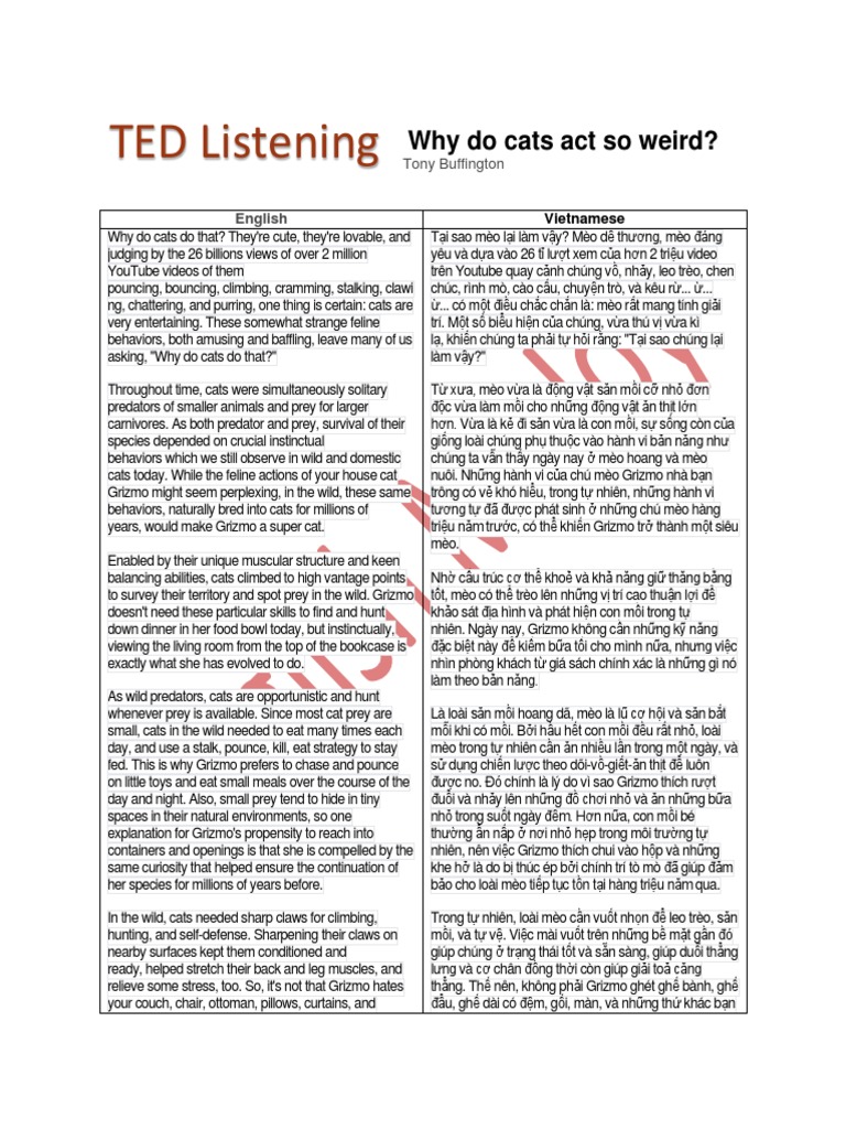 (TED) Why Do Cats Act So Weird | PDF