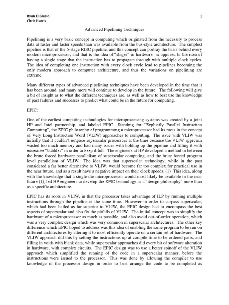 Advanced Pipe Lining Techniques | PDF | Instruction Set | Central Processing Unit